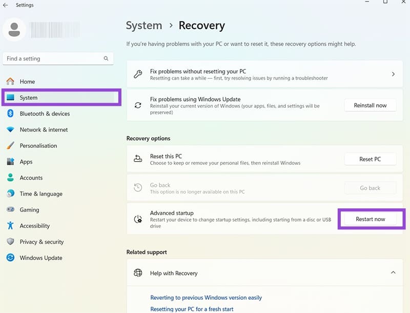 Windows 11 업데이트를 롤백하는 방법 - VPN Cboard