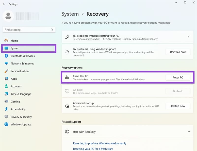 Windows 11 업데이트를 롤백하는 방법 - VPN Cboard