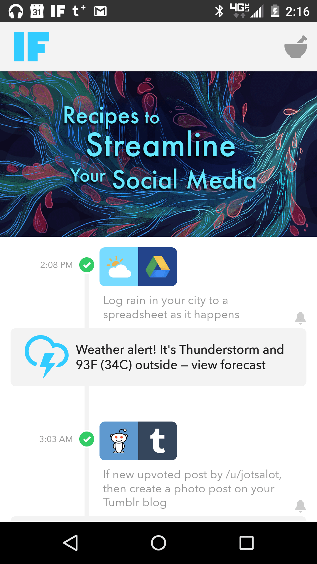 Android에서 ifttt를 설정하는 방법 - VPN Cboard